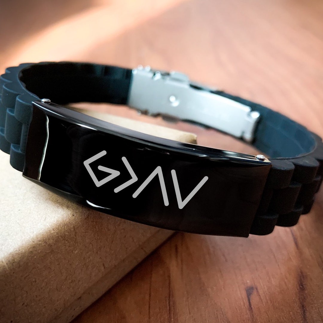 God is Greater Than the Highs and Lows Christian Bracelet, Engraved ...