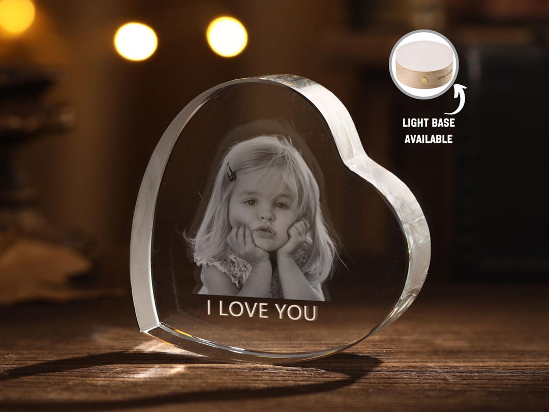 Personalized 3D Crystal Portrait, Custom Photo Plaque, Dorm Room Decor ...