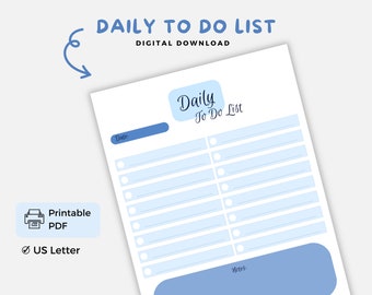 Printable Daily Planner for Productivity & Goals To-do List Daily ...