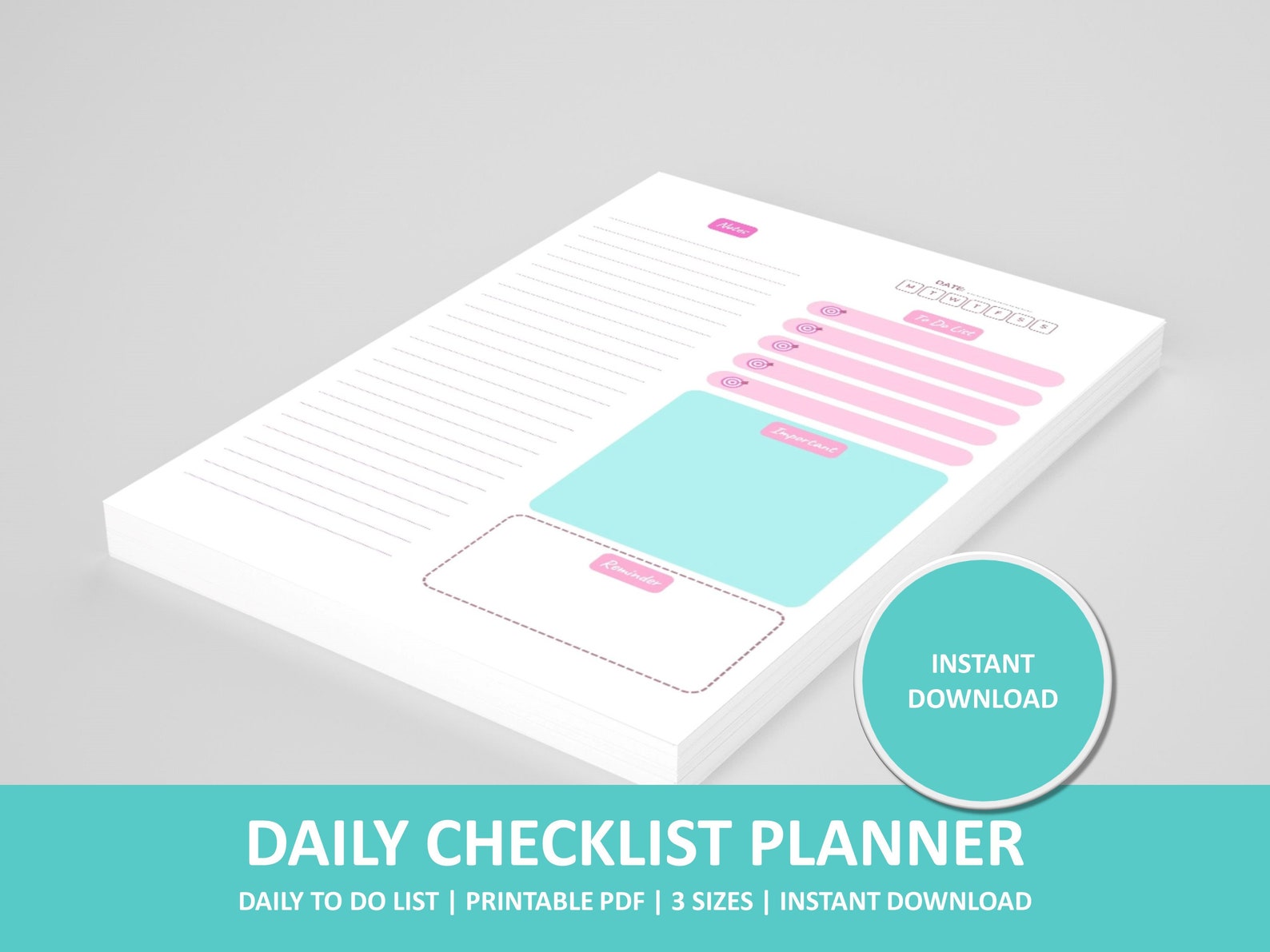 Printable Daily Checklist Planner - Etsy Australia