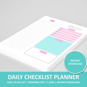 Printable Daily Checklist Planner - Etsy Australia
