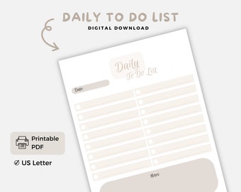 Printable Daily Planner for Productivity & Goals To-do List Daily ...