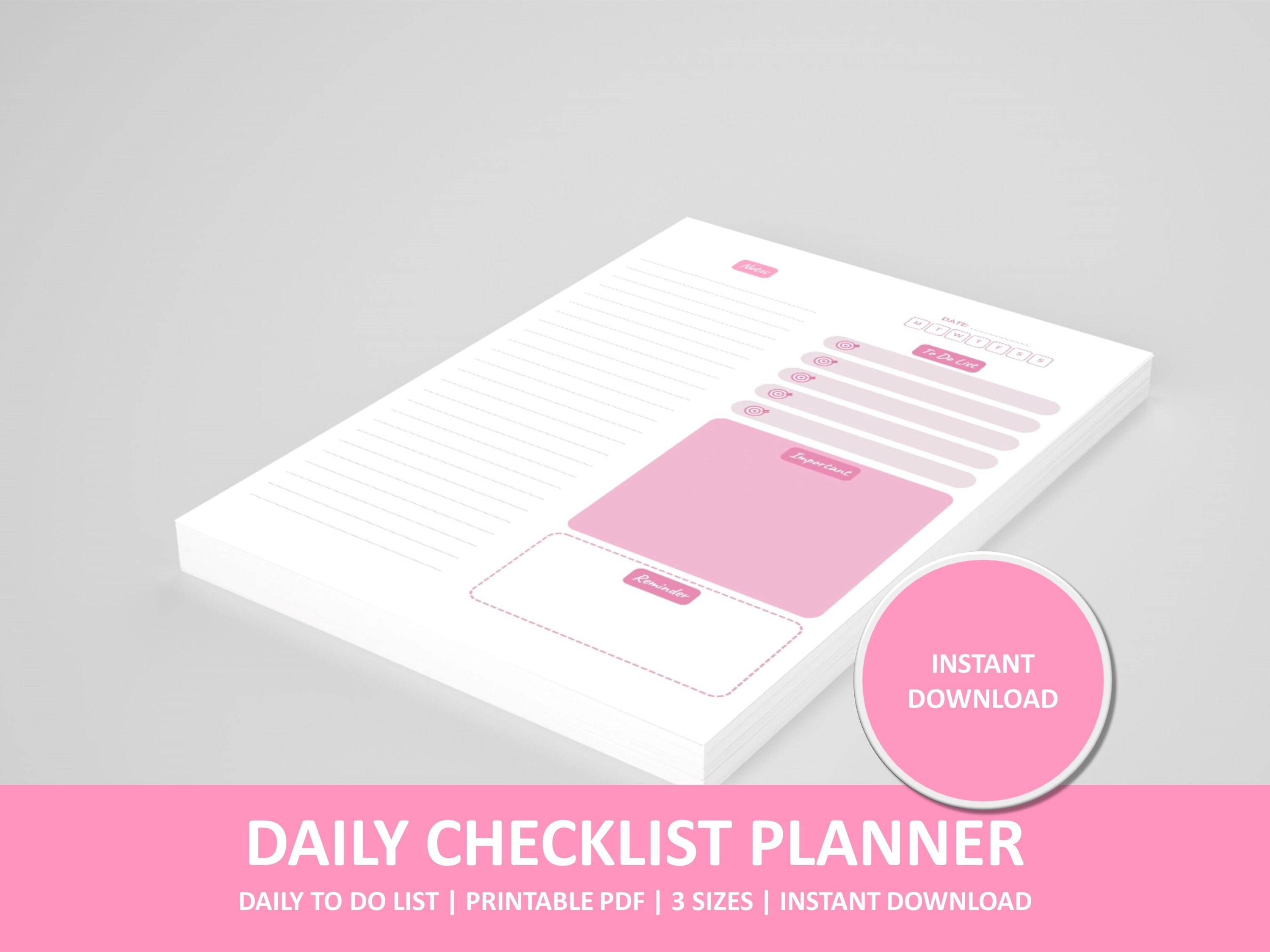Printable Daily Checklist Planner - Etsy Australia