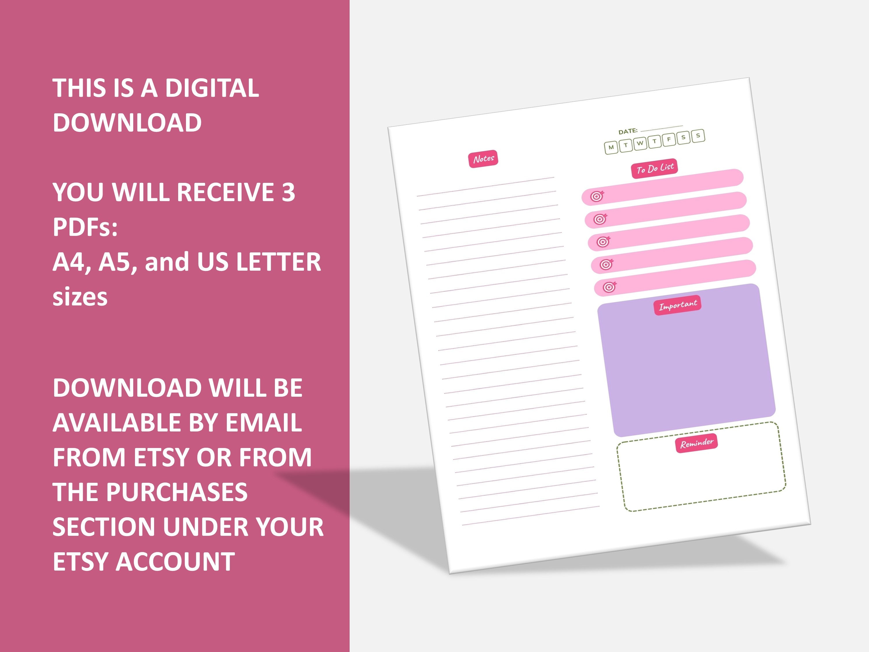 Printable Daily Checklist Planner - Etsy