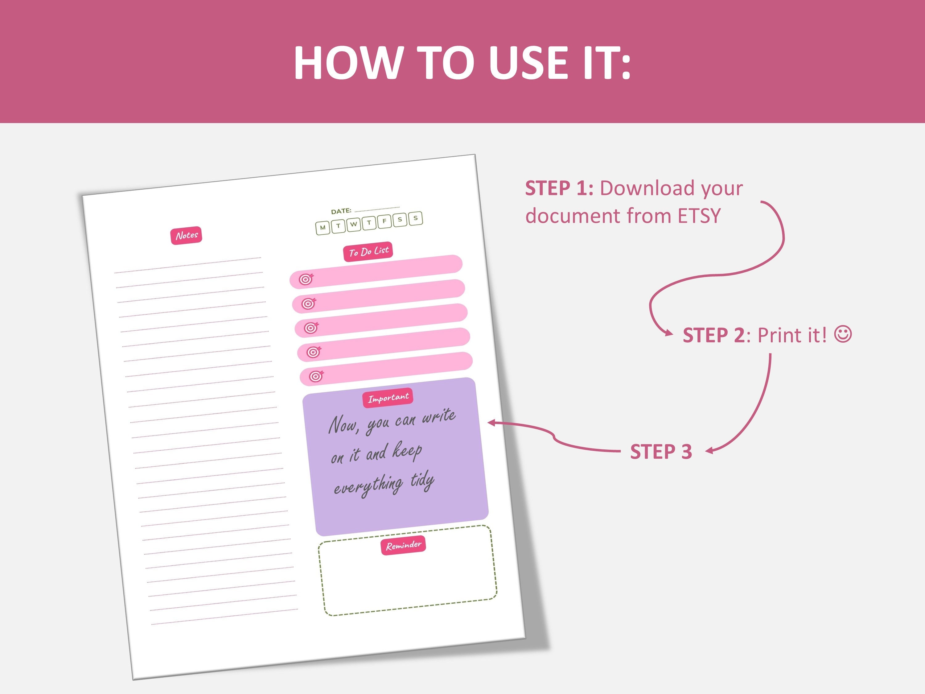 Printable Daily Checklist Planner - Etsy