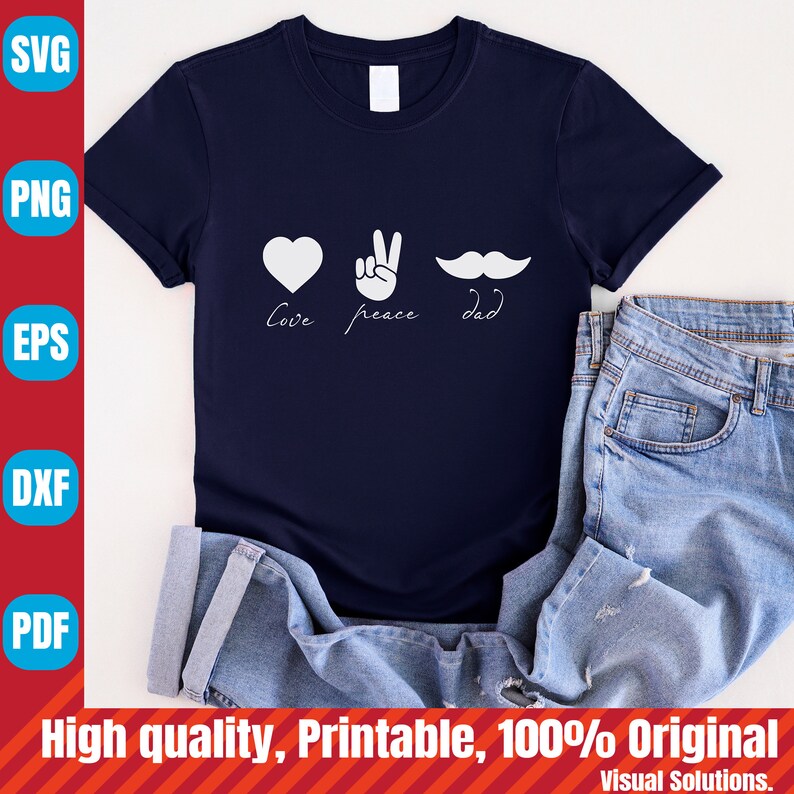 Love Peace Dad Svg, Father Svg, Papa Svg, My Hero Papa Png, Grandpa Svg ...