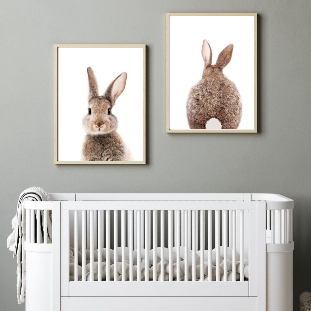 Rabbit Nursery Prints | Set of 2 Bunny Wall Art | Nursery Decor - Etsy UK