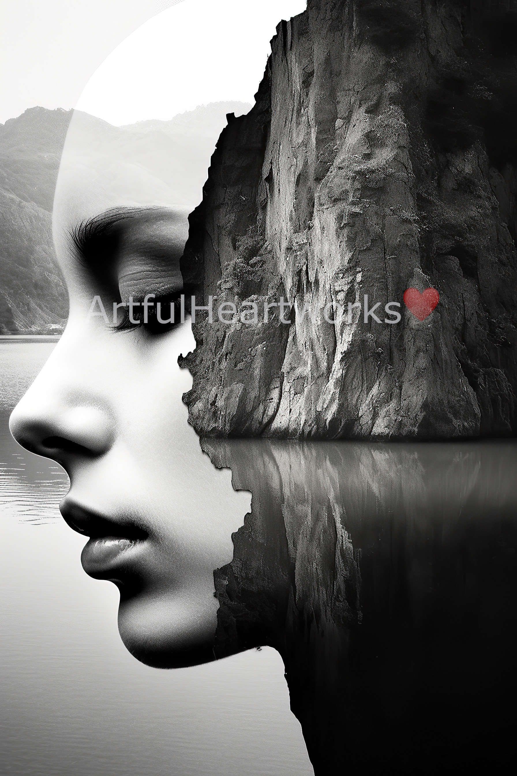 Digital Print Abstract Women Portraits Modern Wall Art Landscape ...