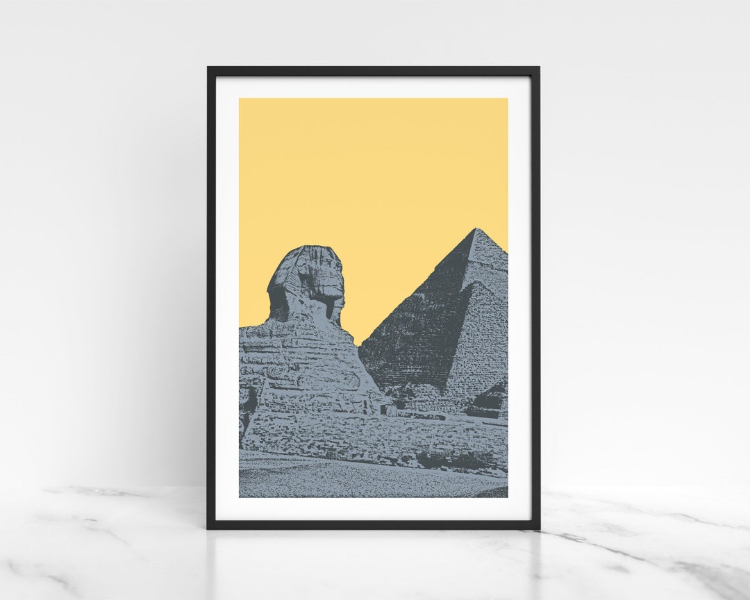 The Pyramids of Giza Egypt Illustration Travel Print Poster - Etsy