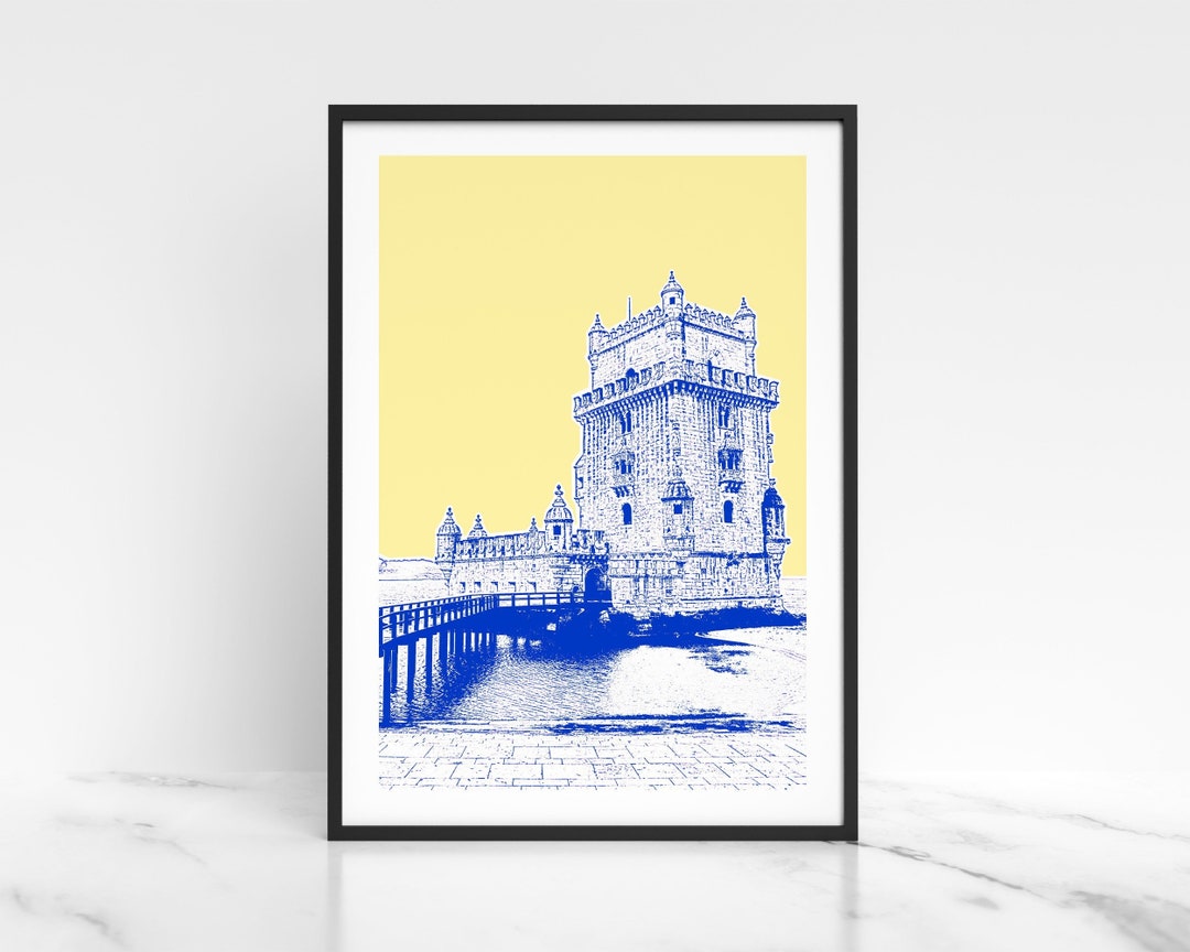 Belém Tower Lisbon Illustration Travel Print Poster - Etsy