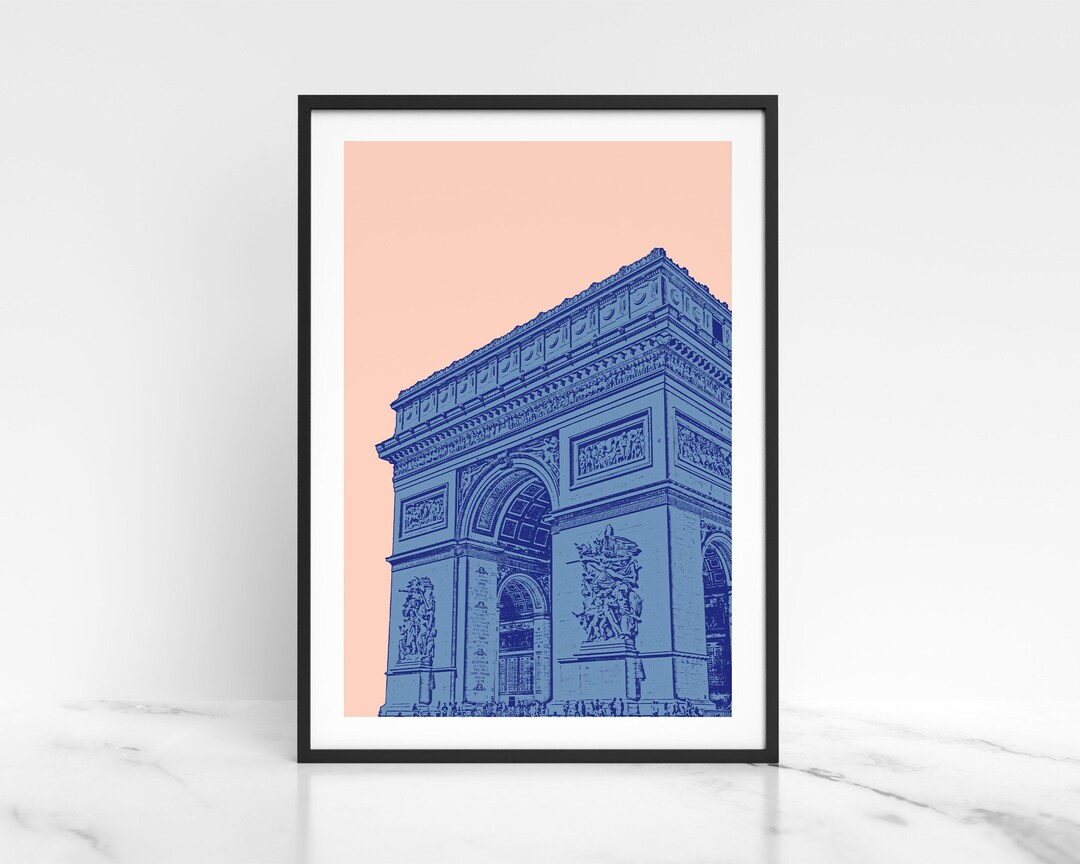 Arc De Triomphe Paris Illustration Art Print Poster - Etsy