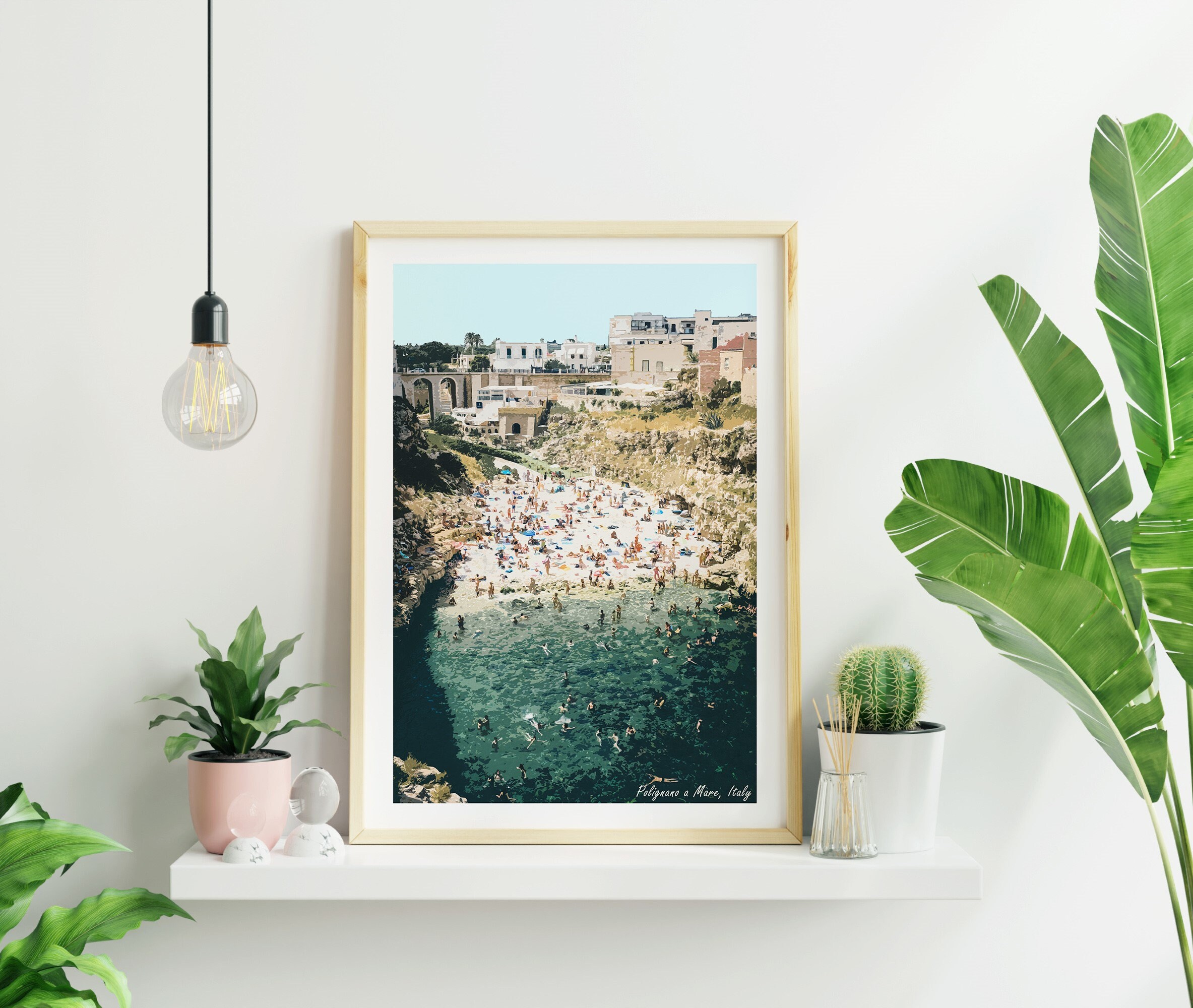 Polignano a Mare Italy Illustration Travel Print Poster - Etsy