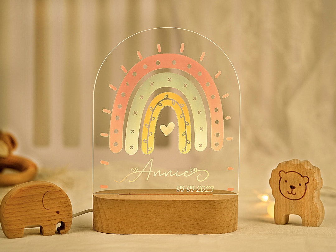 Personalized Rainbow Night Light,childrens LED Night Lamp,cute Rainbow ...