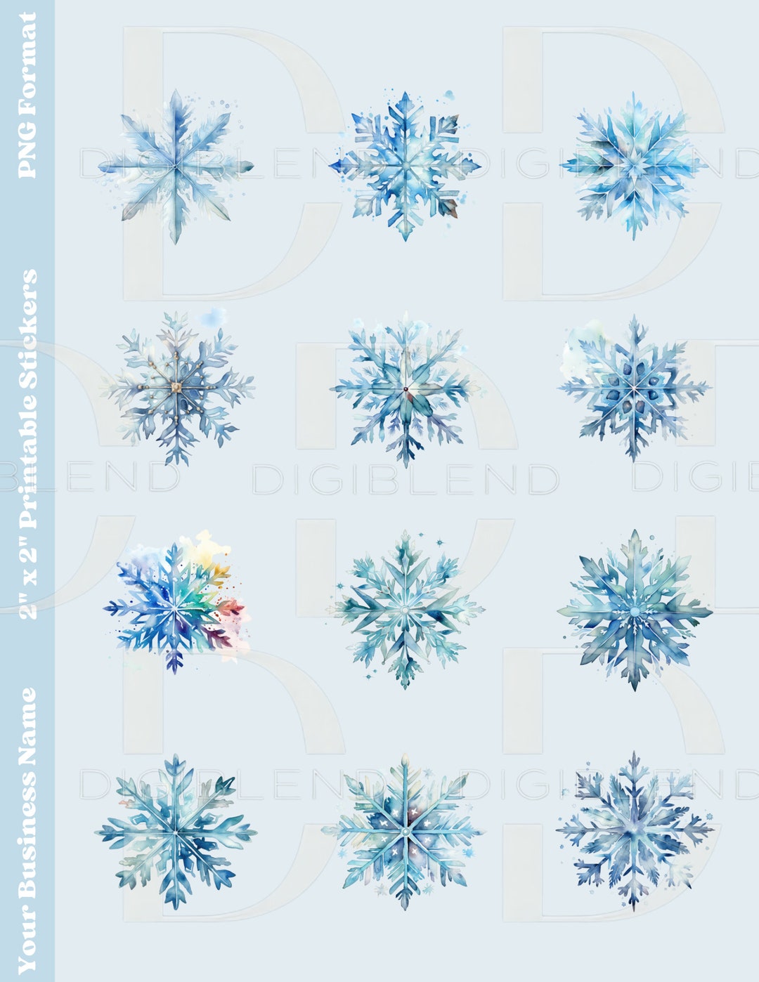 Digiblend Digital Paper Snowflake 12PNG - Etsy