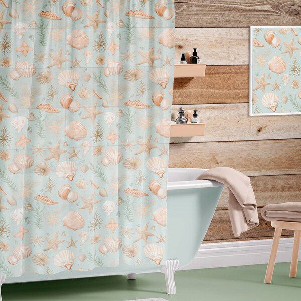Sea Shell Shower Curtain - Etsy