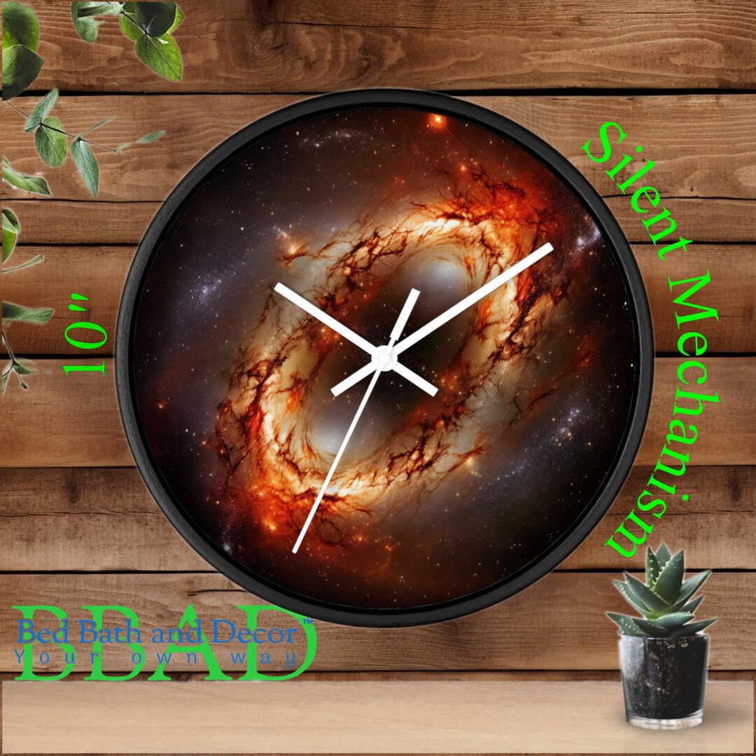 Galactic Nebula Wall Clock Astral Space Decor, Cosmic Timepiece for ...