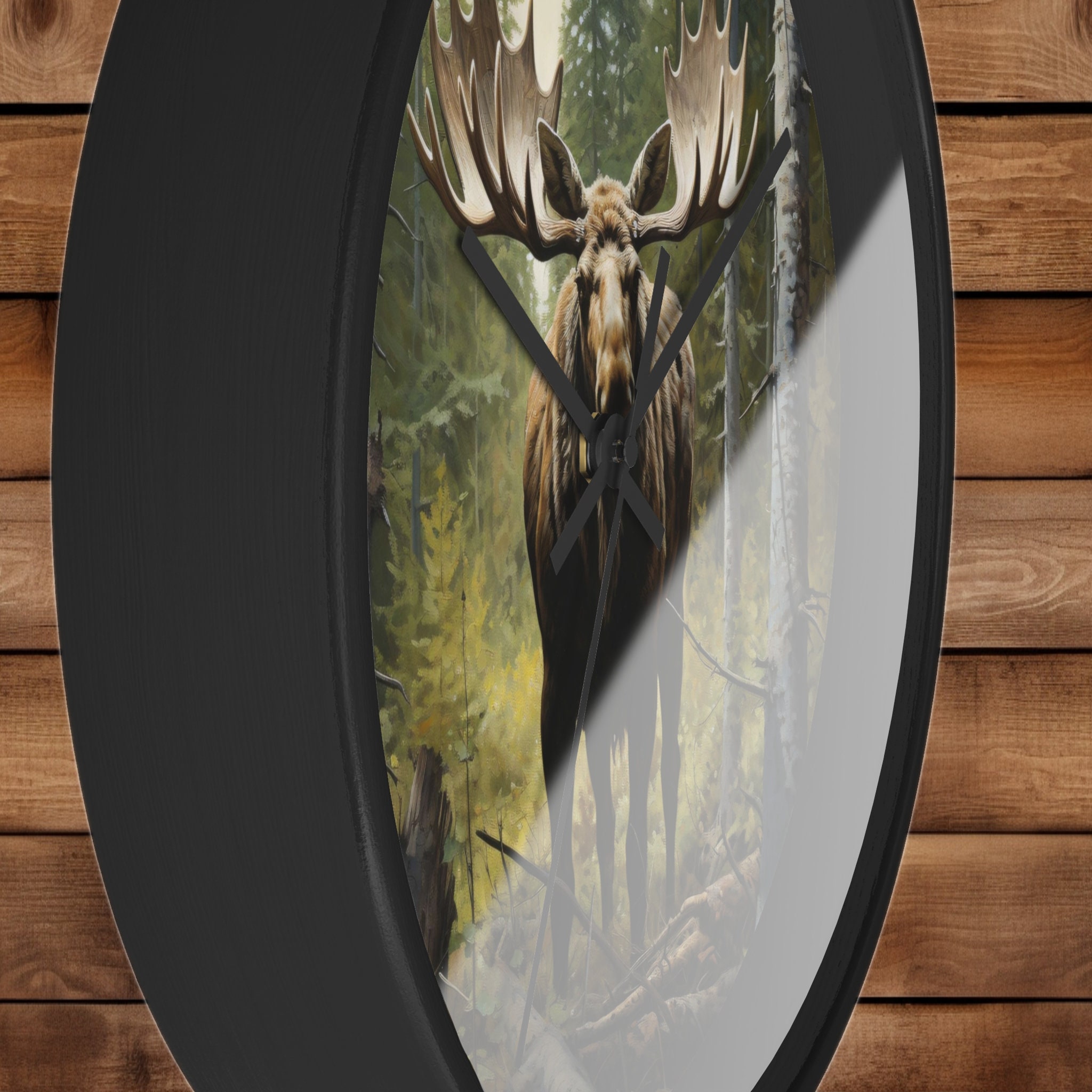 Majestic Moose Forest Wall Clock Rustic Wildlife Decor, Nature-inspired ...