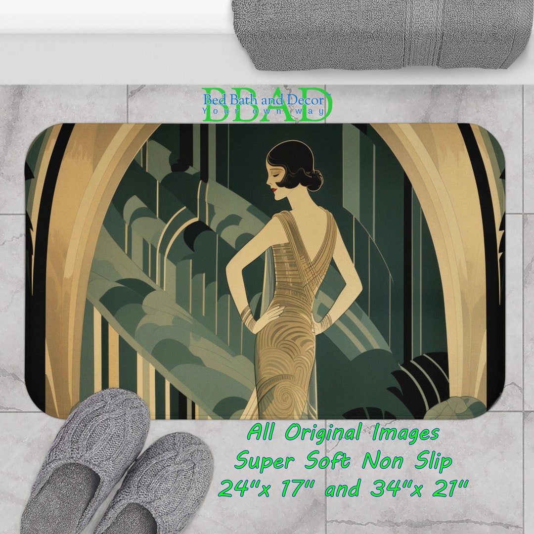1920s Art Deco Bath Mat: Vintage Elegance & Glamour - Step Into Roaring ...