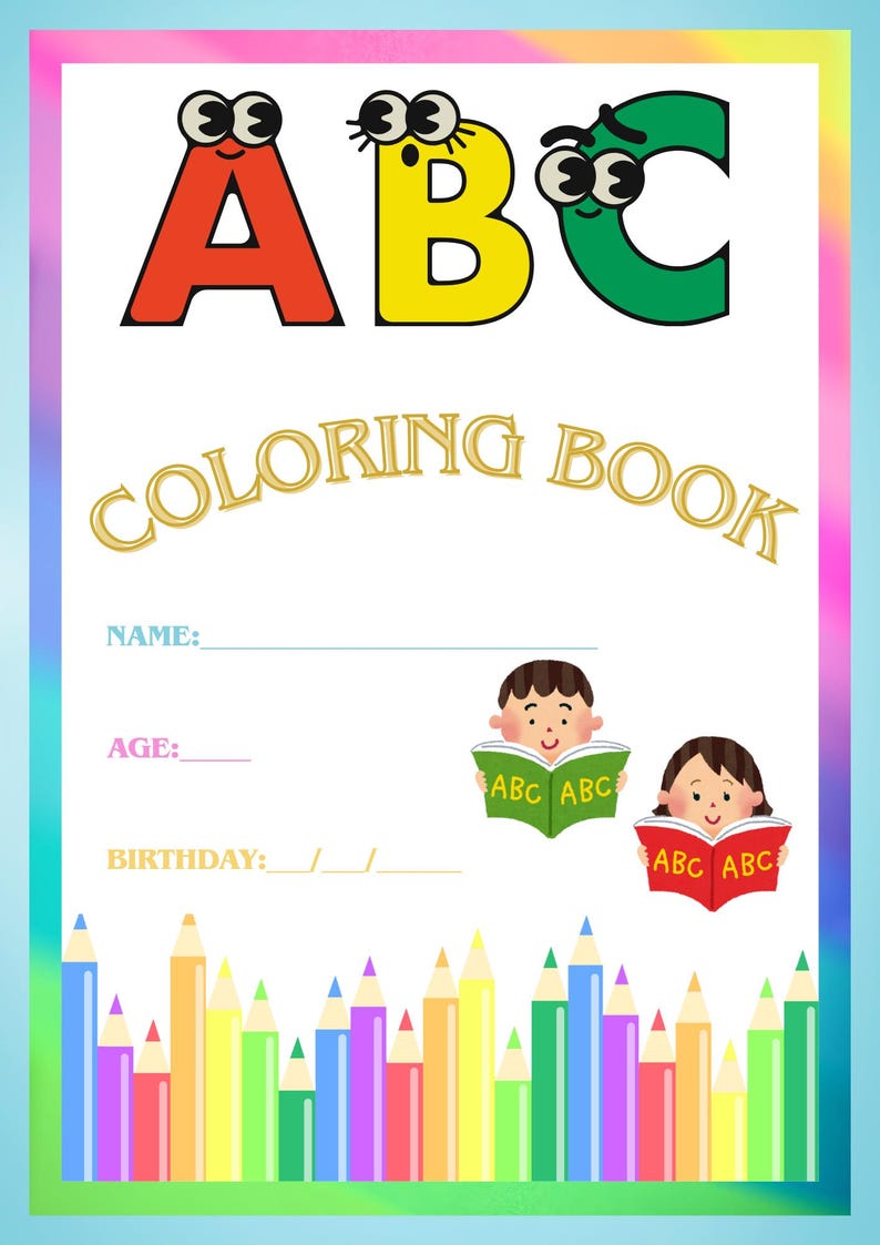 ABC Coloring Book for Kids-printable Alphabet Activity (A-Z) - Etsy