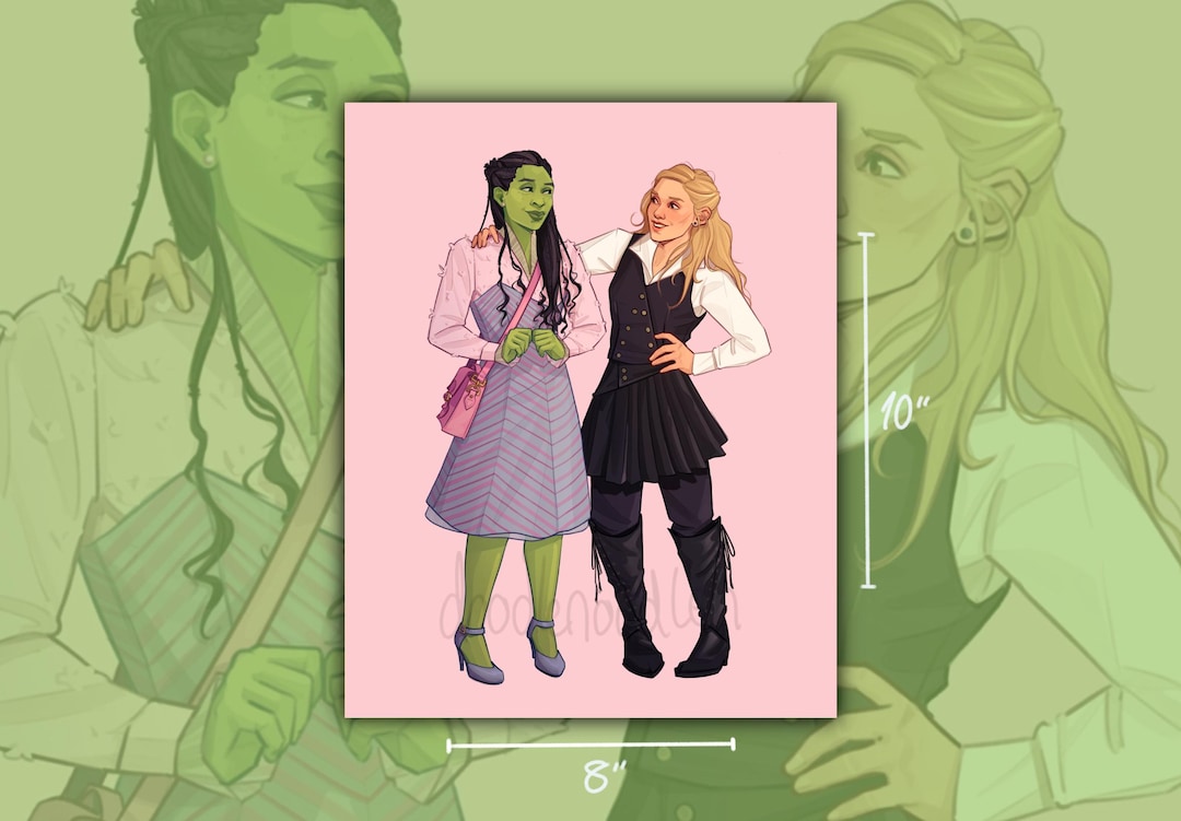 Wicked - Gelphie - Glinda and Elphaba Art Print - Etsy