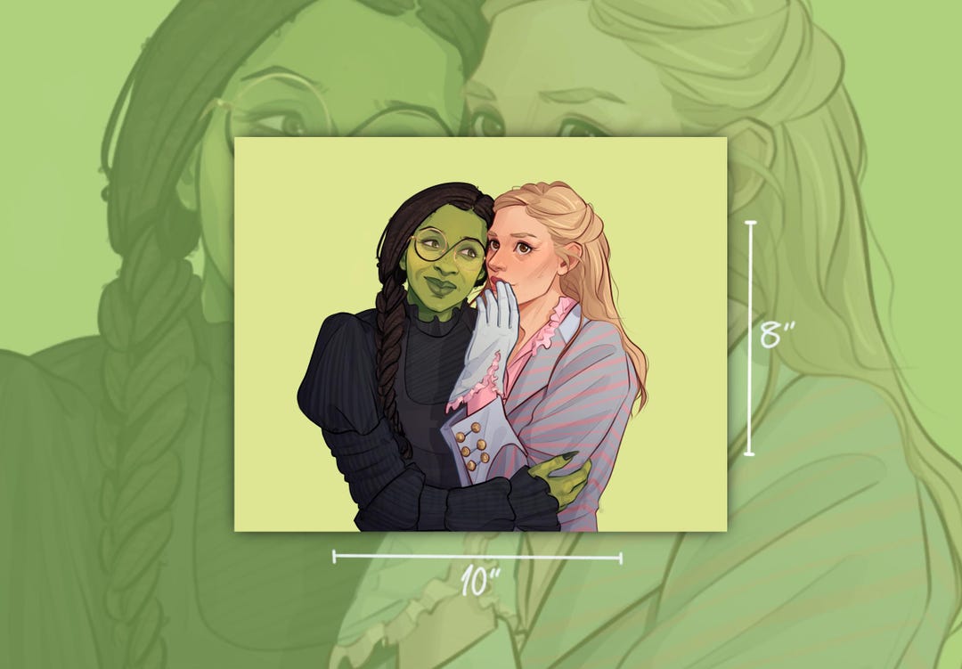 Wicked - Gelphie - Glinda and Elphaba Art Print - Etsy