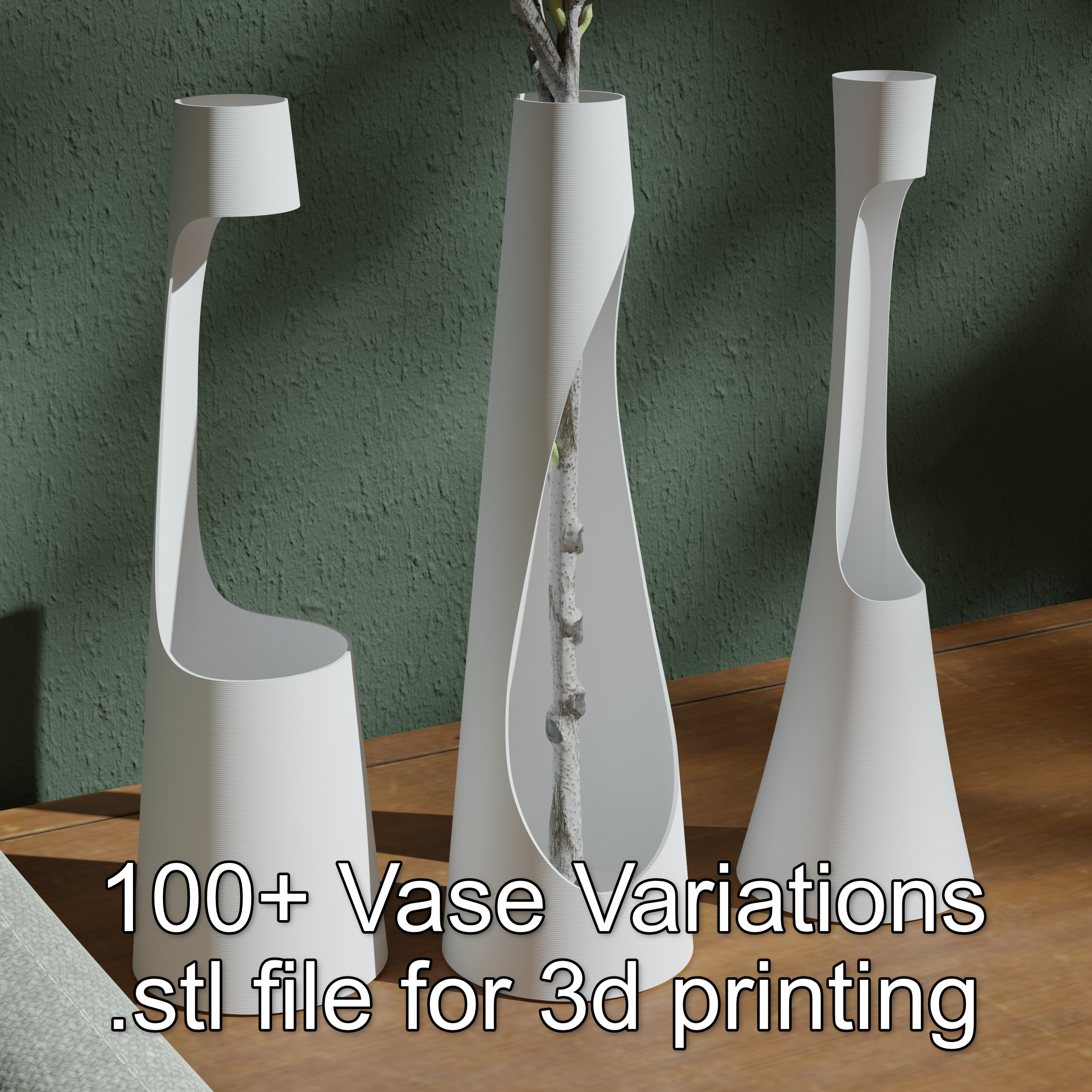 9 * 15 Vase Variations .STL File 3d Model, 3d Printing, Open and Closed ...