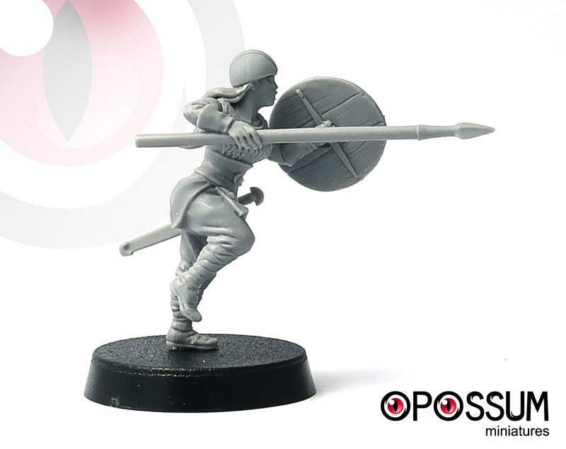 Female Viking Warriors With Spears Miniature Set, 28mm Resin, SAGA ...