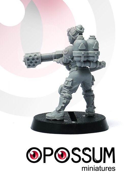 Grimdark Female Guard Flamethrower Miniature 28mm Resin - Etsy