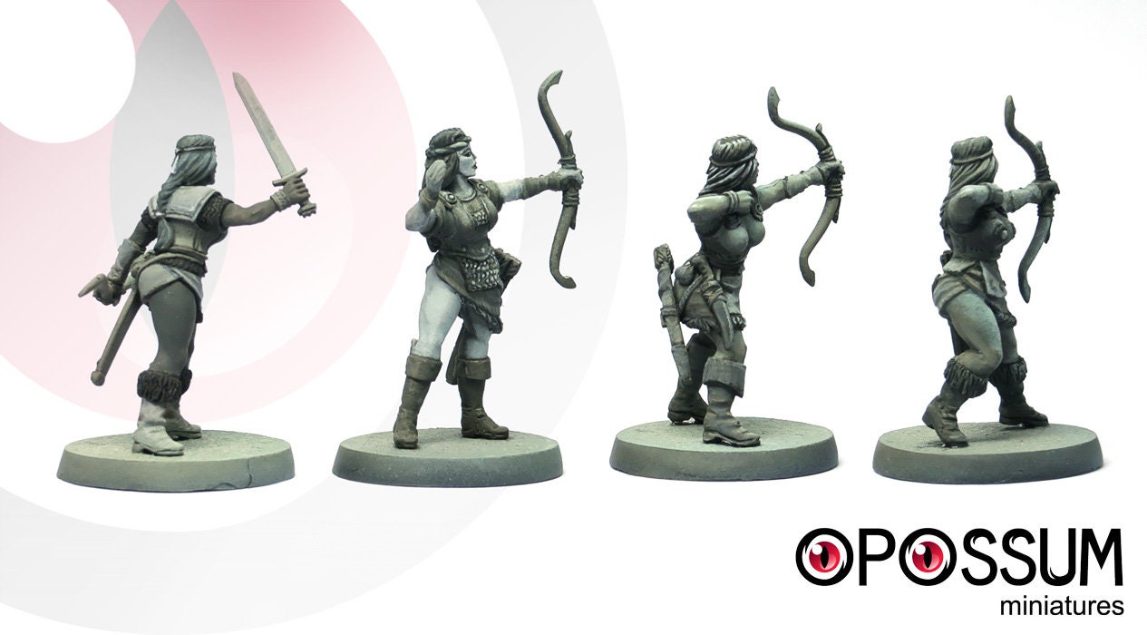 Female Celtic Archers Miniature Set 28mm Resin - Etsy
