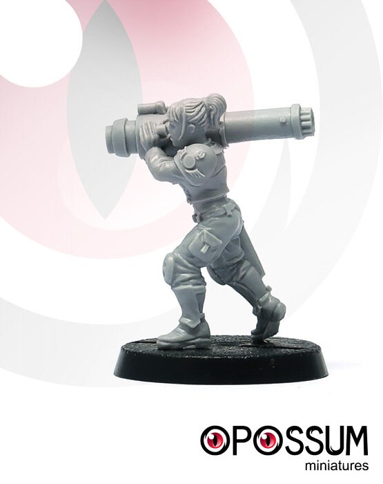 Grimdark Female Rocket Launcher Miniature 28mm - Etsy