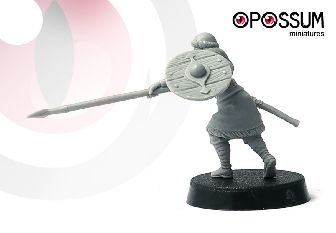 Female Viking Warriors With Spears Miniature Set, 28mm Resin, SAGA ...