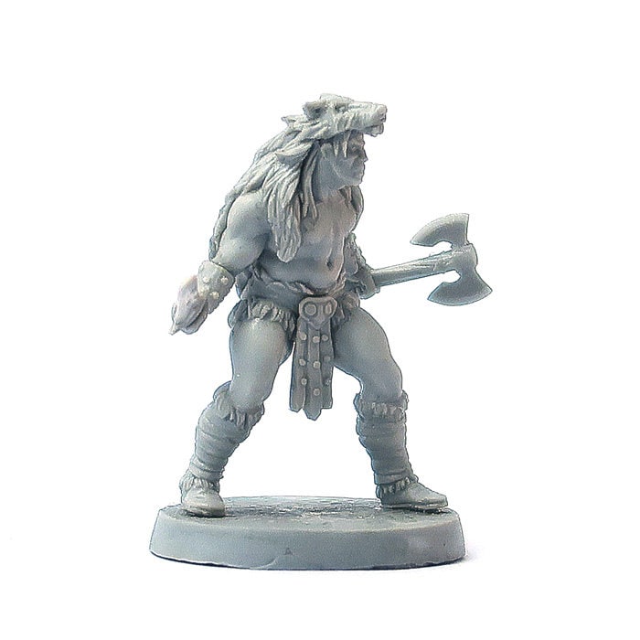 Human Barbarian Miniature, 28mm for Tabletop RPG, Dnd Wargaming and ...