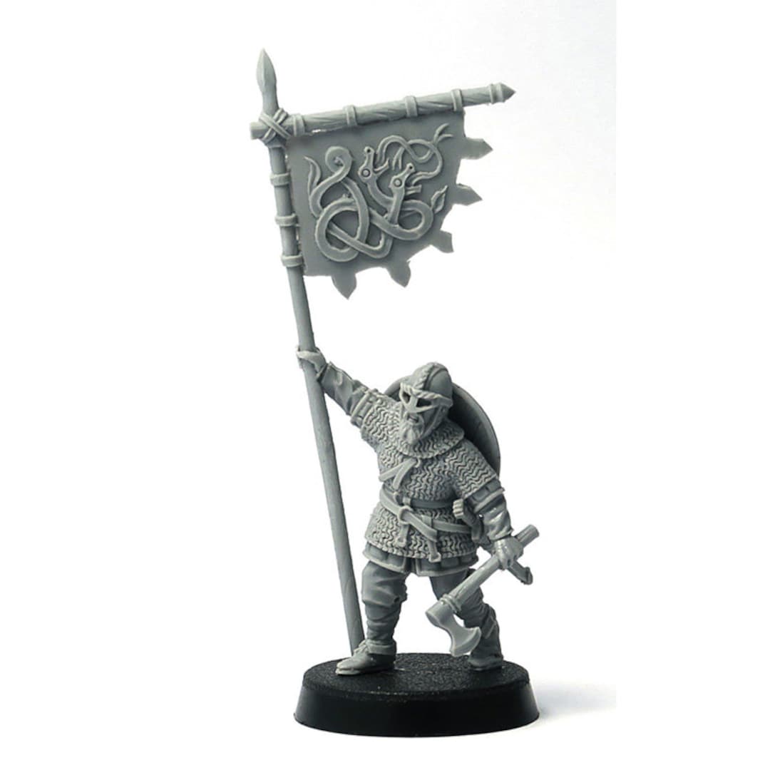 Viking With Banner Miniatures, 28mm Resin - Etsy