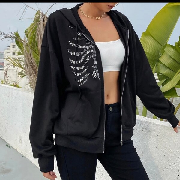 Skeleton Jacket Rhinestone - Etsy UK