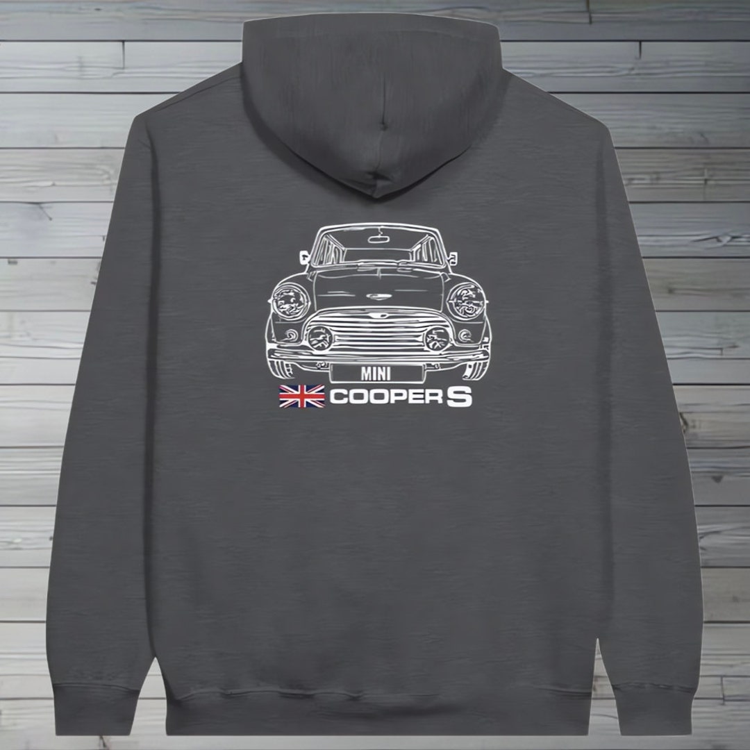 Mini Cooper Hoodie, Print on Back, Sweatshirt, Pullover, Classic Car ...