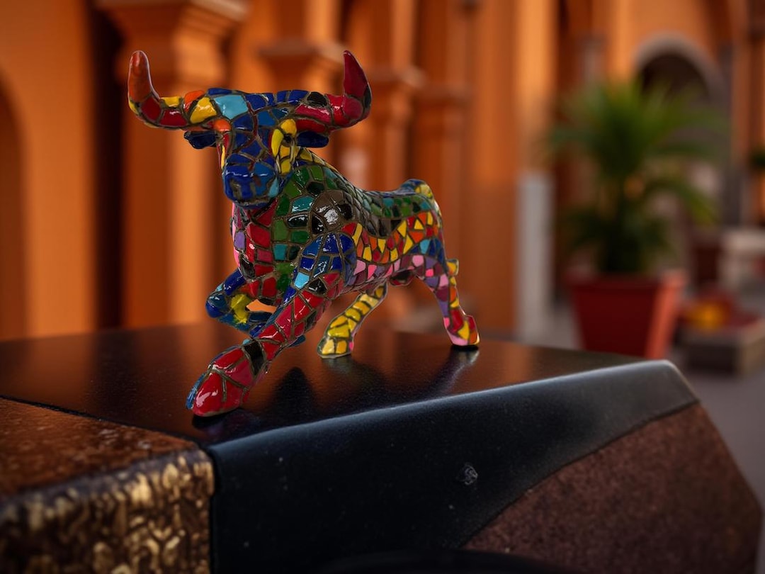Barcino Collection Ole Mosaic Bull Figurine - Etsy