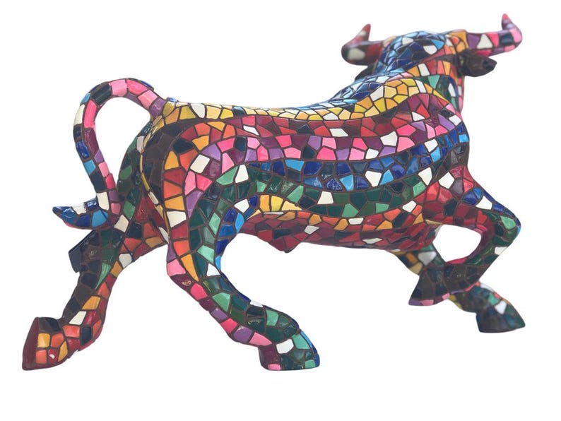 Barcino Classic Collection Bull Mosaic Figurine - Etsy