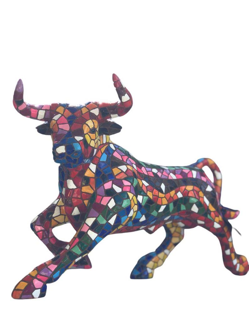 Barcino Classic Collection Bull Mosaic Figurine - Etsy