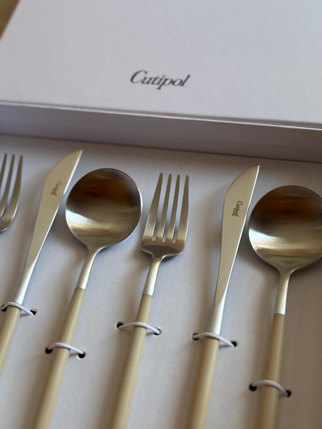 Cutlery Set Goa Ivory 6 Pcs. Matte Brushed New - Etsy