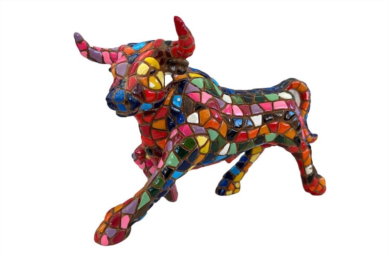Barcino Classic Collection Bull Mosaic Figurine - Etsy