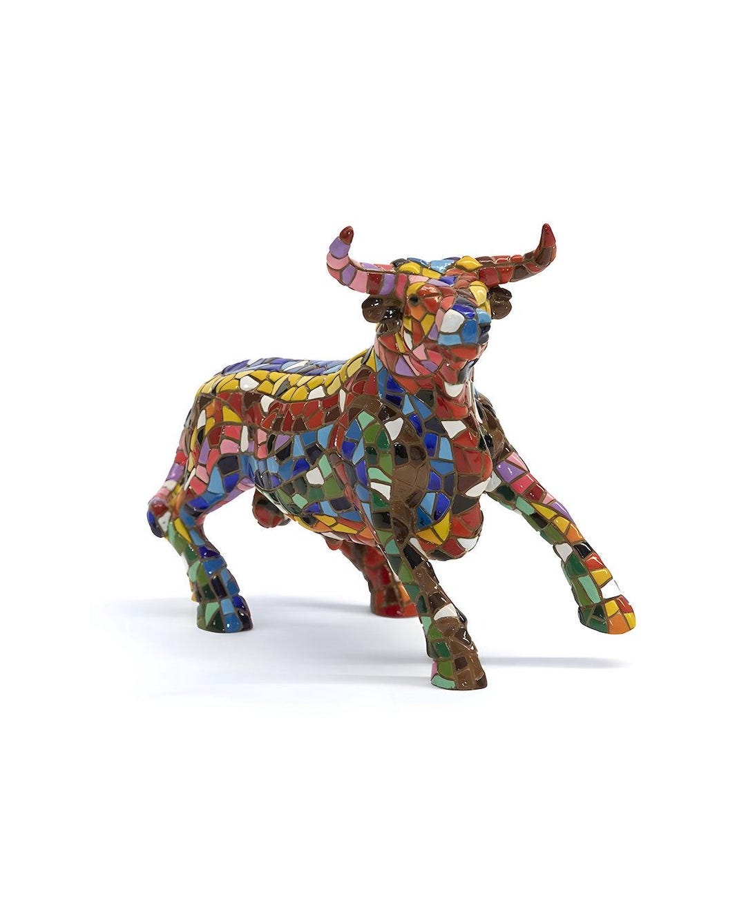 Barcino Classic Colorful Mosaic Bull Figurine - Etsy