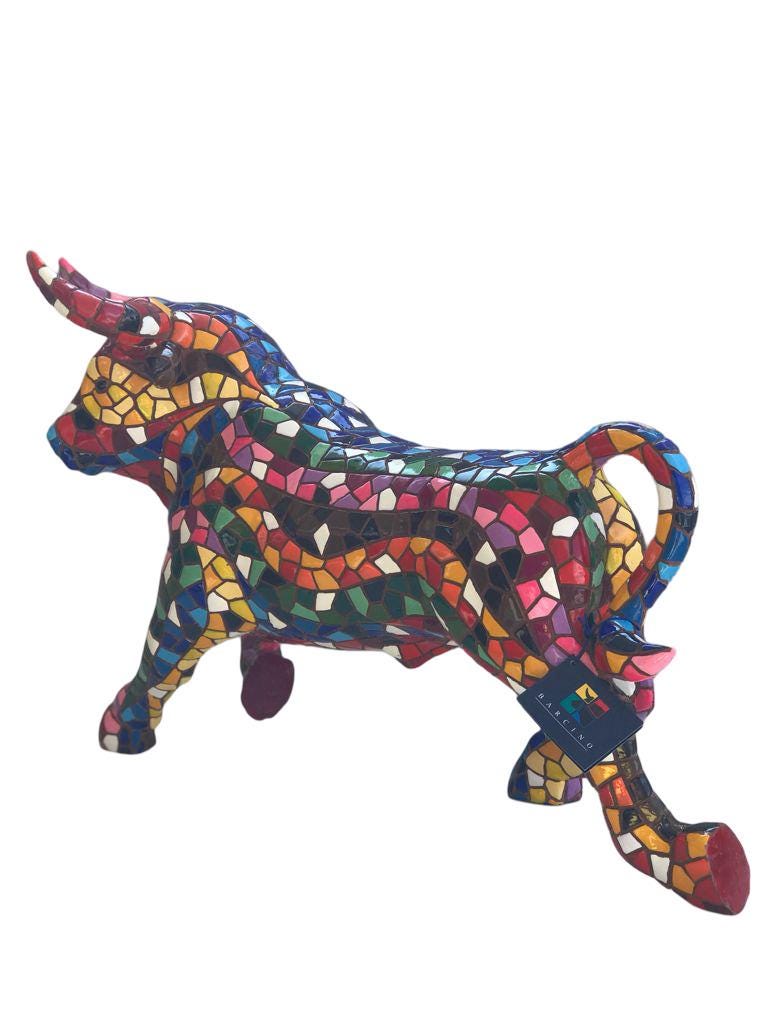 Barcino Classic Collection Bull Mosaic Figurine - Etsy