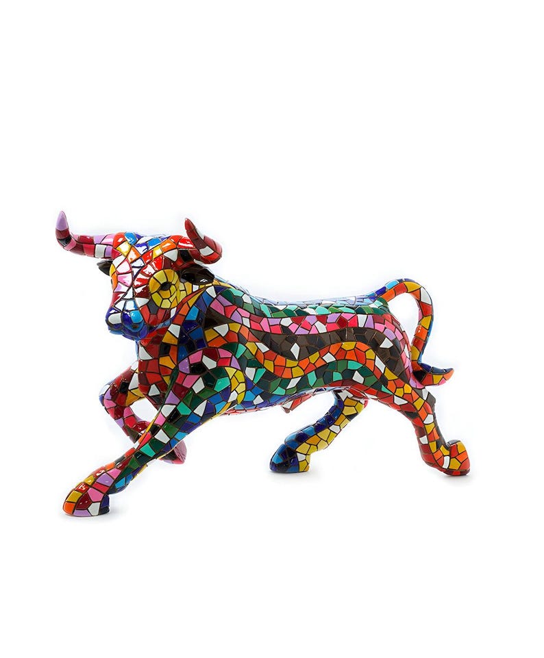 Barcino Classic Collection Bull Mosaic Figurine - Etsy