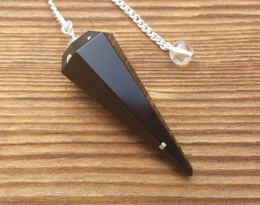 Black Obsidian Natural Stone Gems Stone Pendulum - Etsy