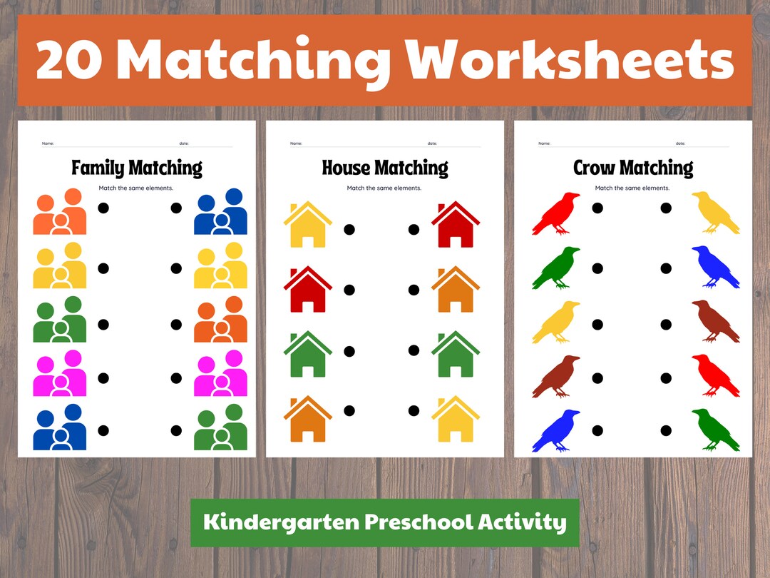 Printable Matching Worksheets, Match the Picture, Kindergarten ...