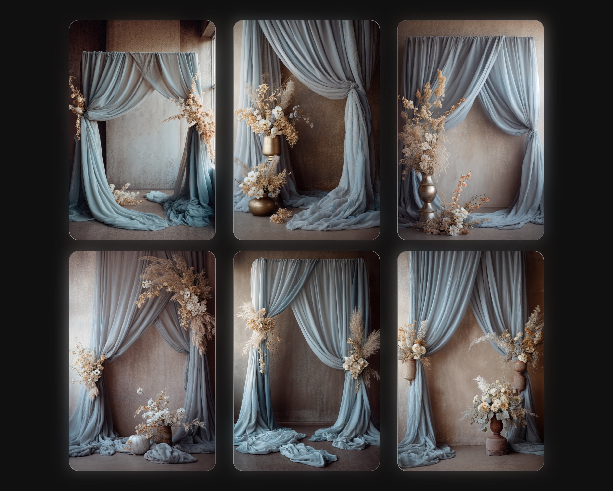 12 Wedding Light Blue Arch Digital Backdrops Set Maternity - Etsy