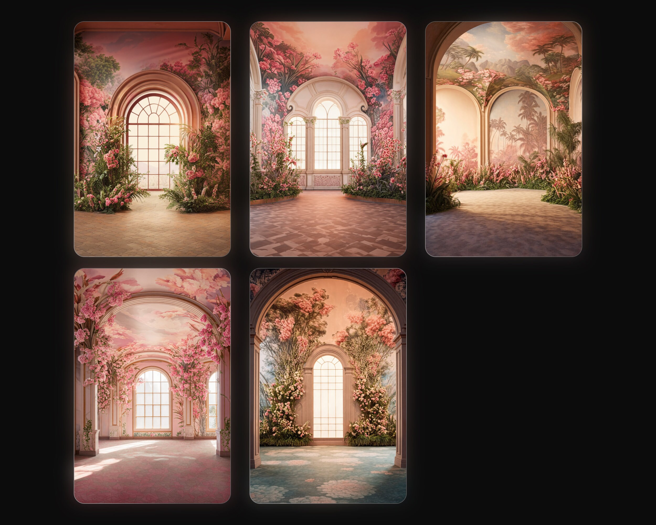 11 Floral Oasis Rooms Digital Backdrops Set Maternity - Etsy