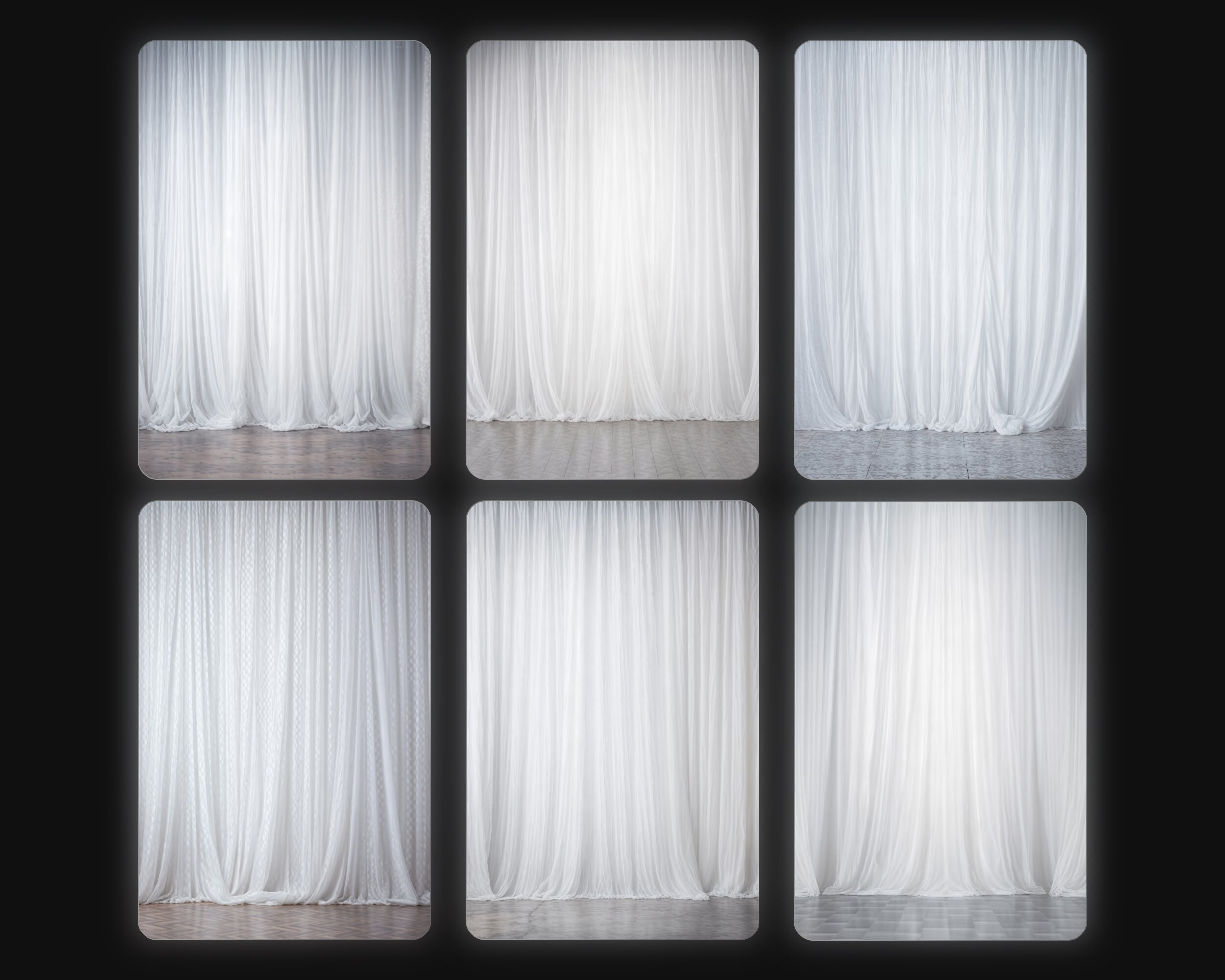 12 Sheer White Drape Digital Backdrops Set, Maternity Studio Overlays ...