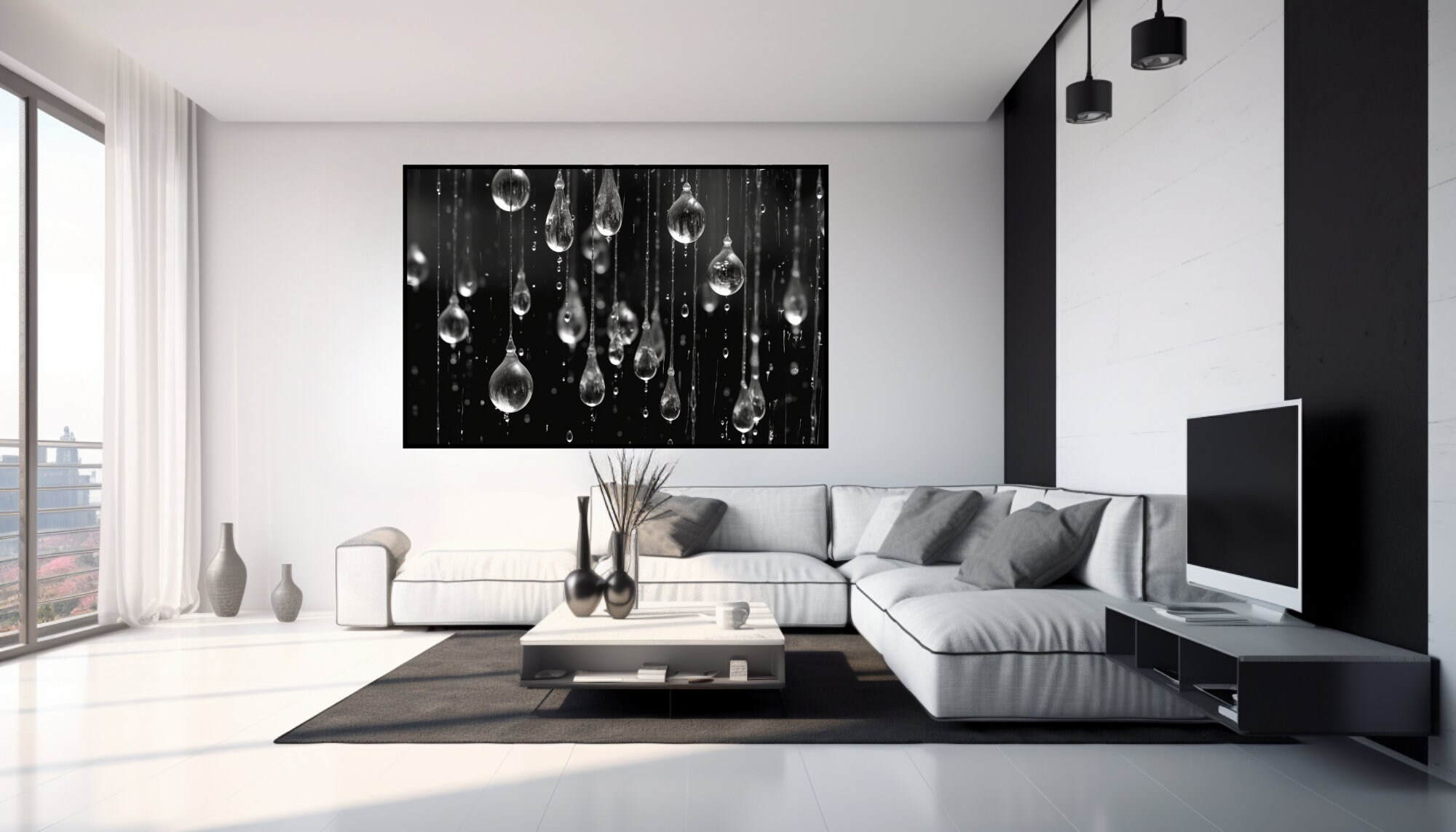 X-ray Raindrops, X-ray Digital Art, Nature Lover Gift, Natural Elements ...