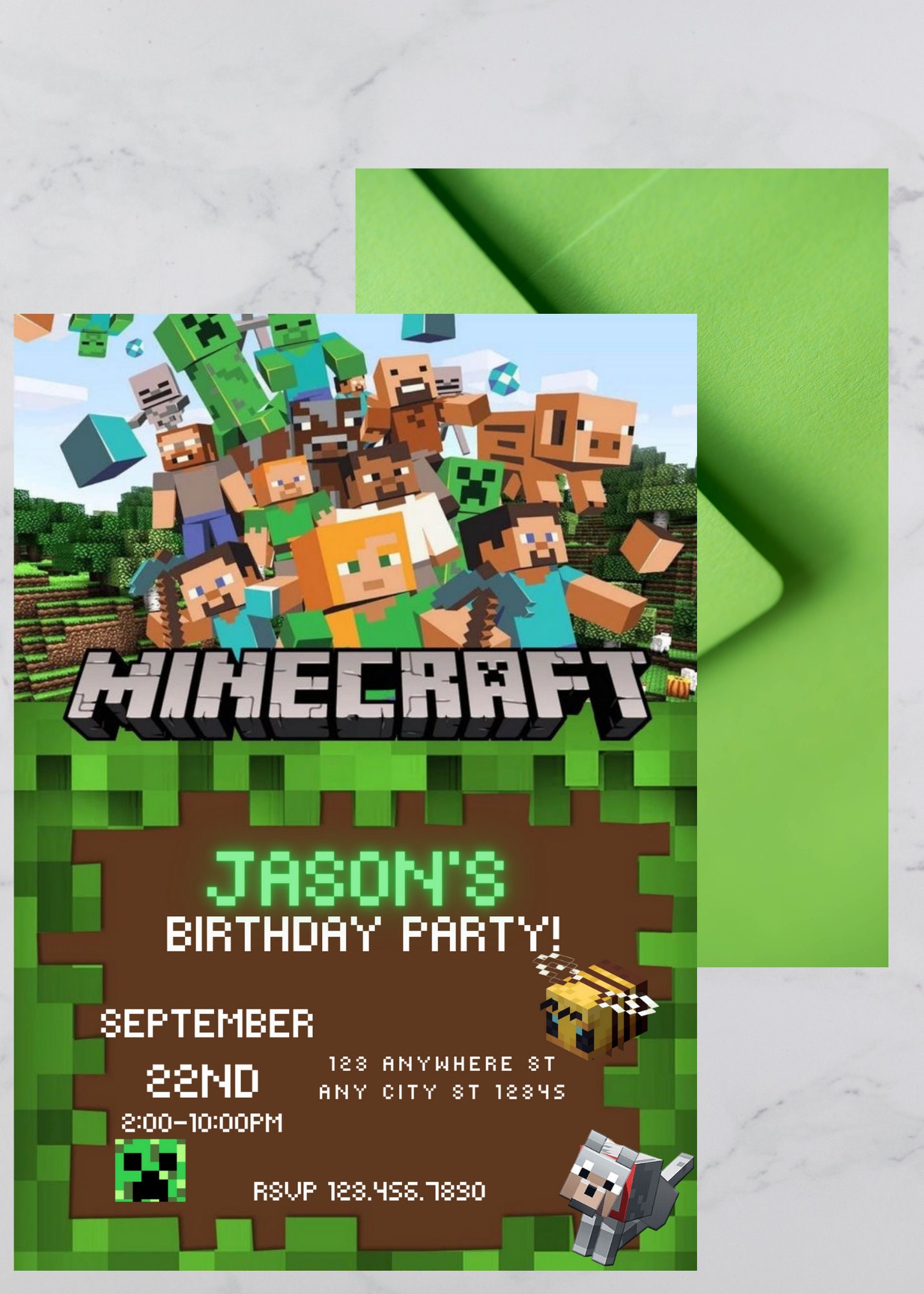 Minecraft Birthday Evites